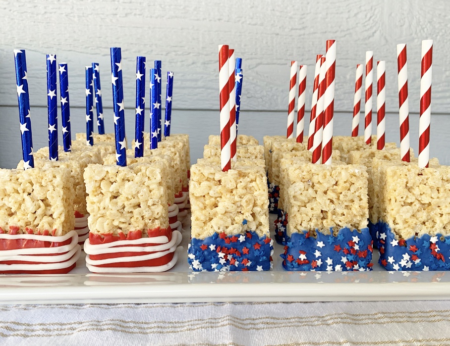 Stars and Stripes Rice Krispie Treats - House of Brazier